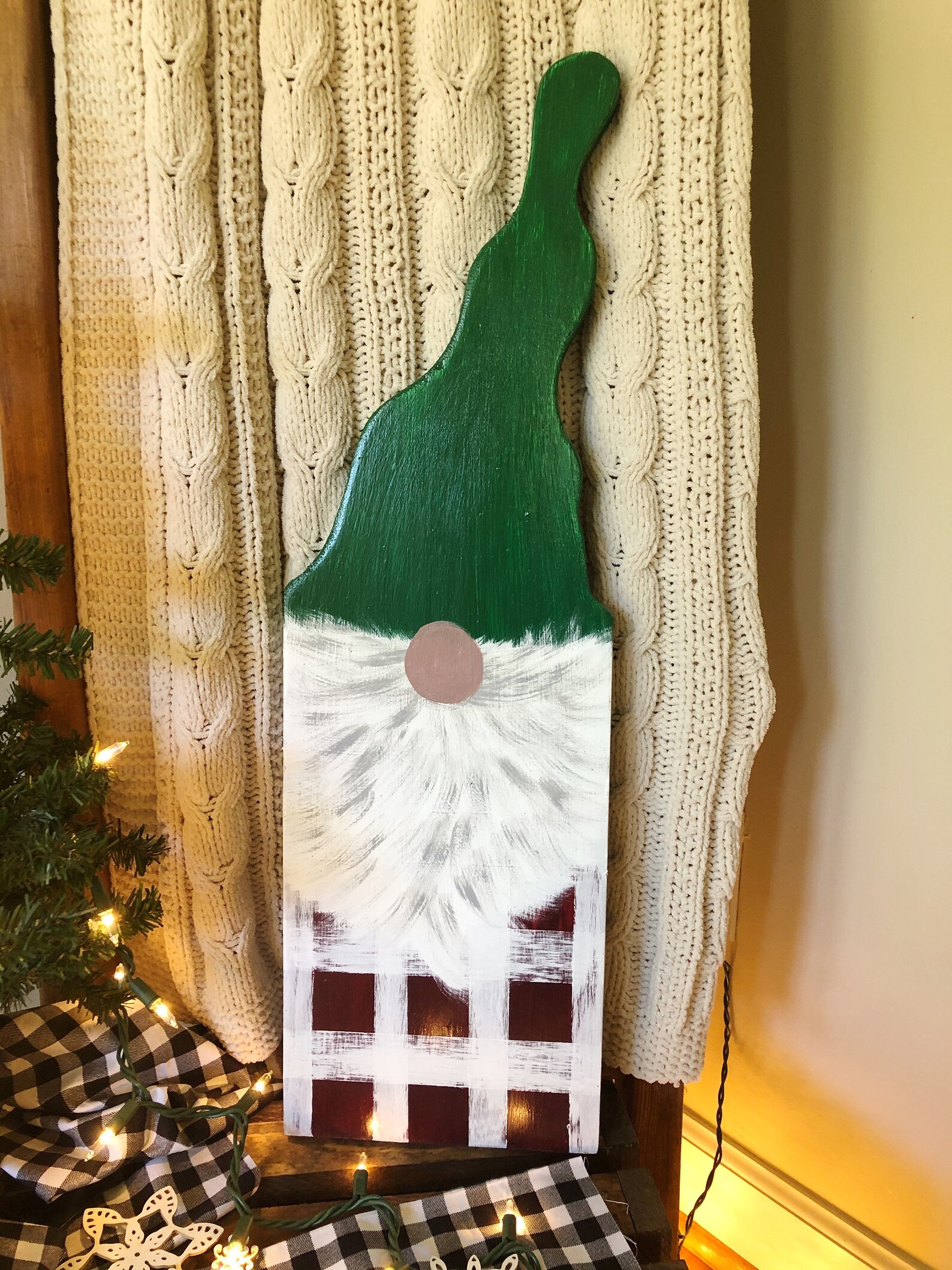 Hand Painted Wood Gnomes Farmhouse Gnomes Porch Gnomes - Etsy