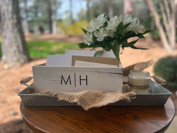 Whitewashed Open Top Card Box Bridal Shower Card Card Box - Etsy