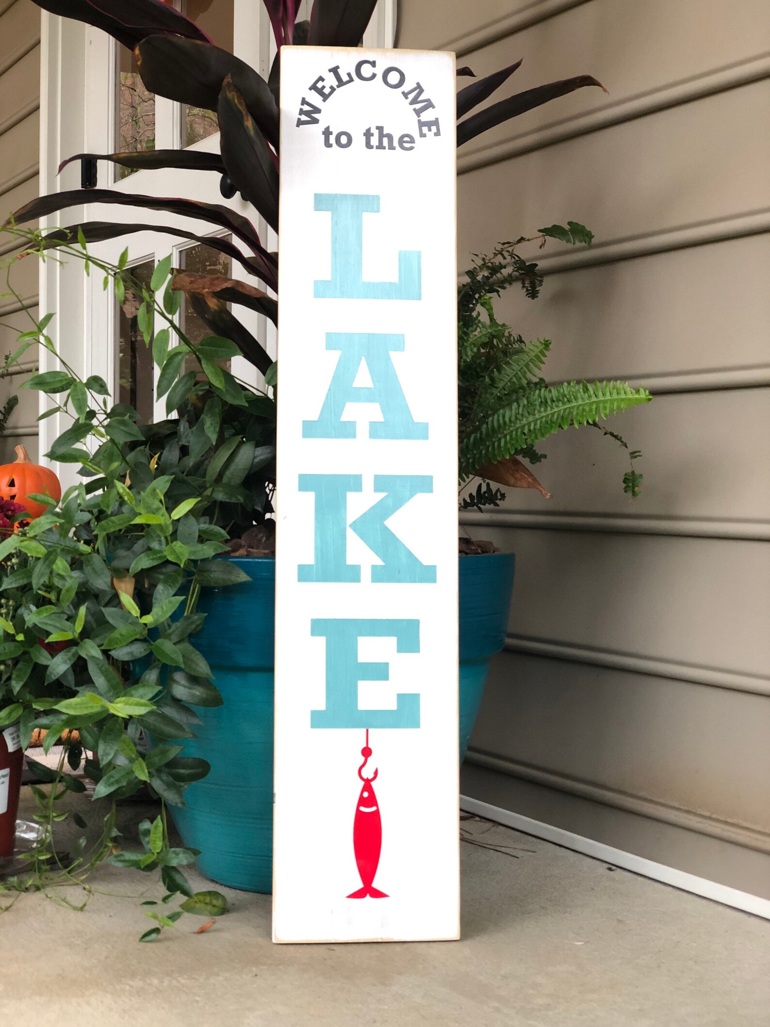 36 Farmhouse Welcome to the Lake Porch Leaner/Sign | Etsy