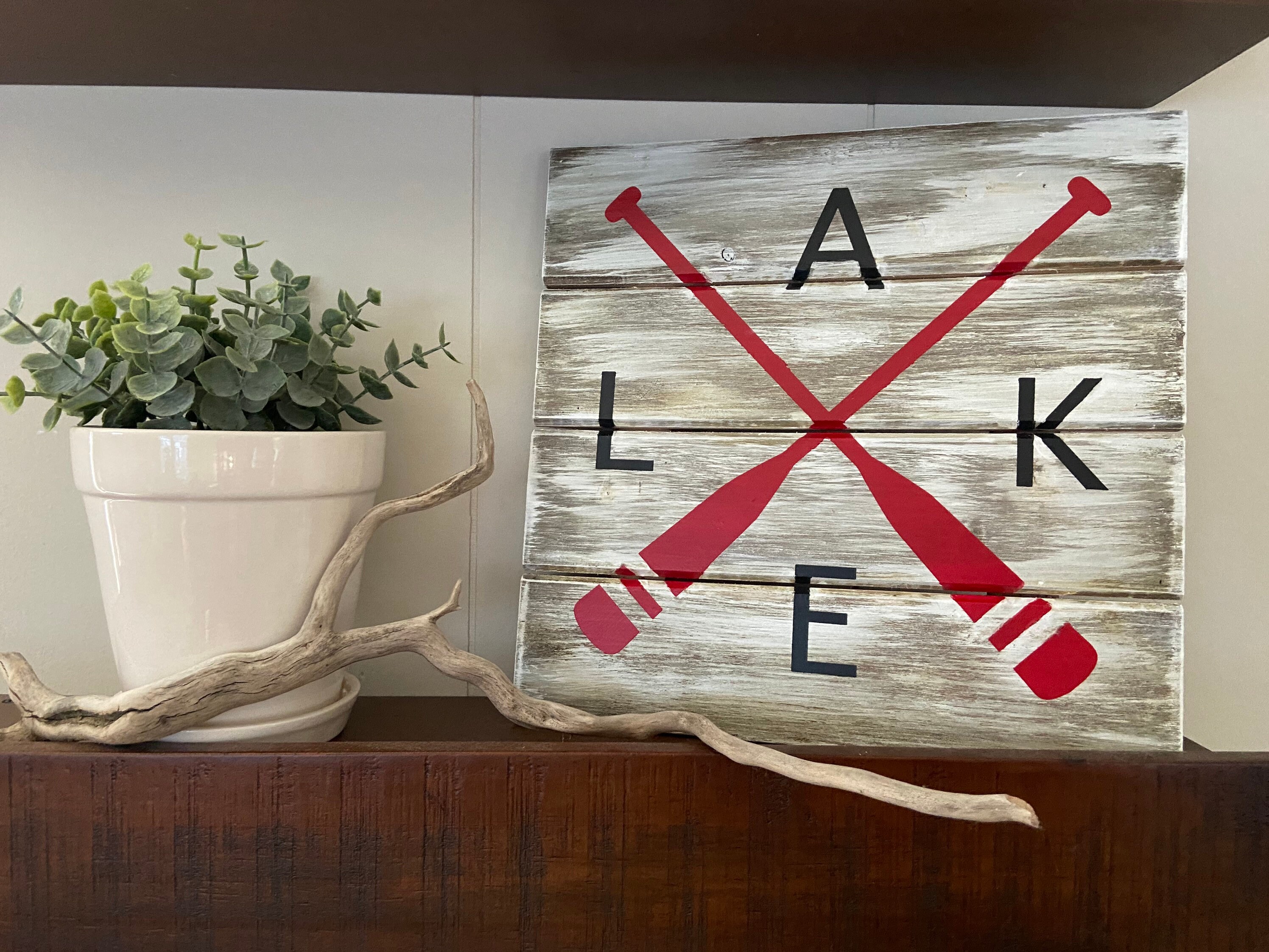 10x10 Wood Pallet LAKE Sign W/ Red Paddles Lake Life Lake - Etsy Norway