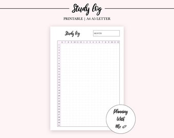 Study Log Template - Etsy UK