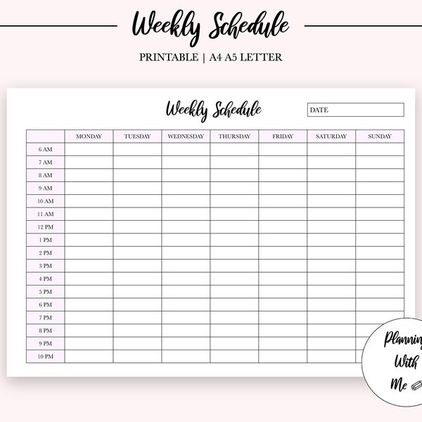 Time Slot Planner - Etsy