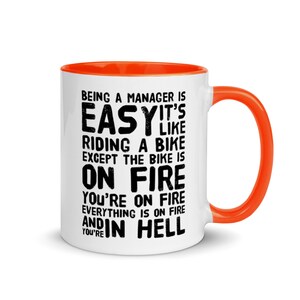 Being a Manager is Easy Mug, It's Like Riding a Bike, Funny Mug ...