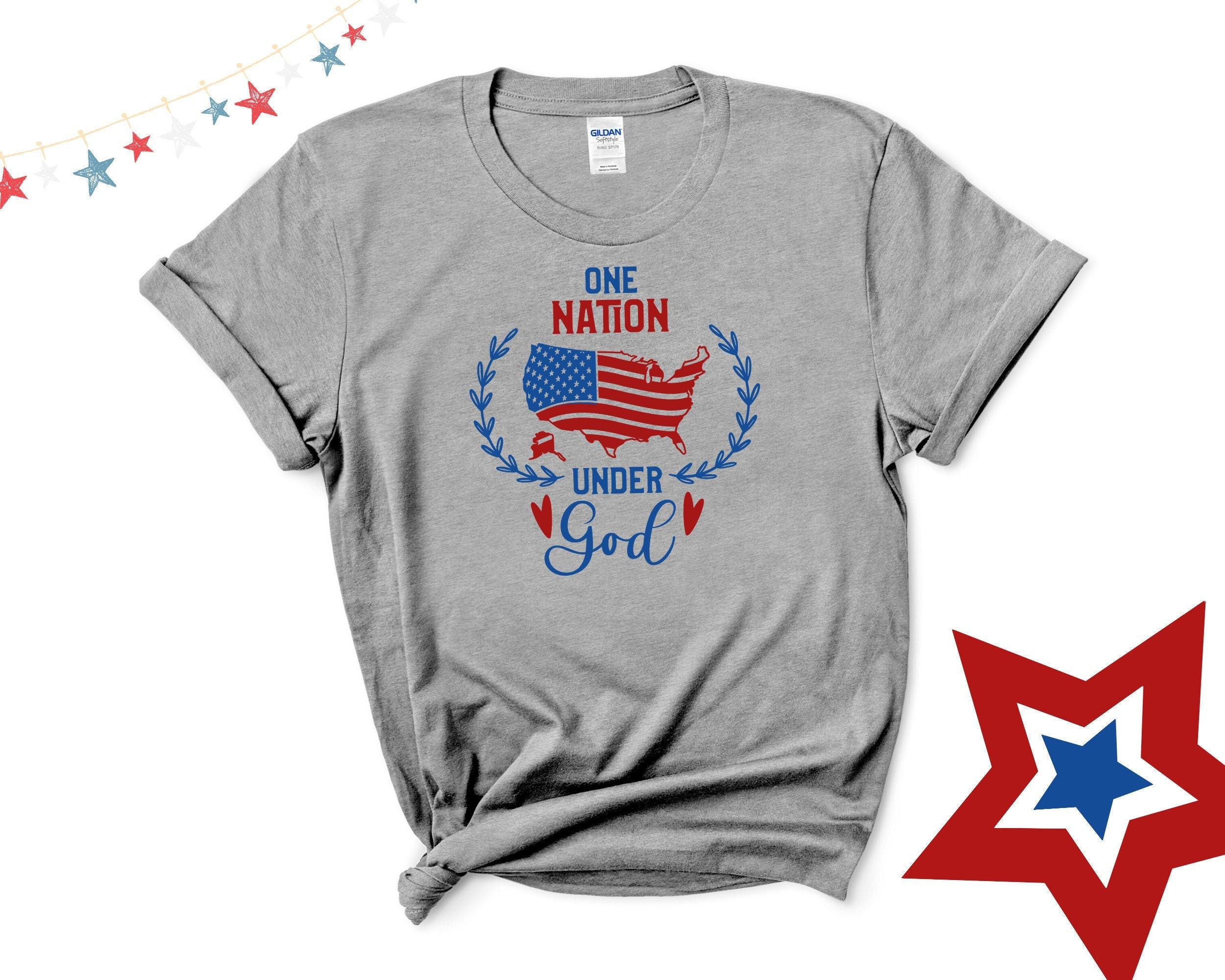 One Nation Under God Shirt Patriotic Shirt 4th of July | Etsy