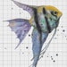 Watercolor Angelfish Cross Stitch Pattern: Animal Fish (PDF Download ...
