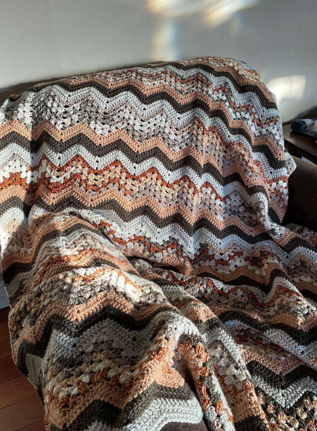 Crochet Throw Pattern - Autumn Chevron - Etsy