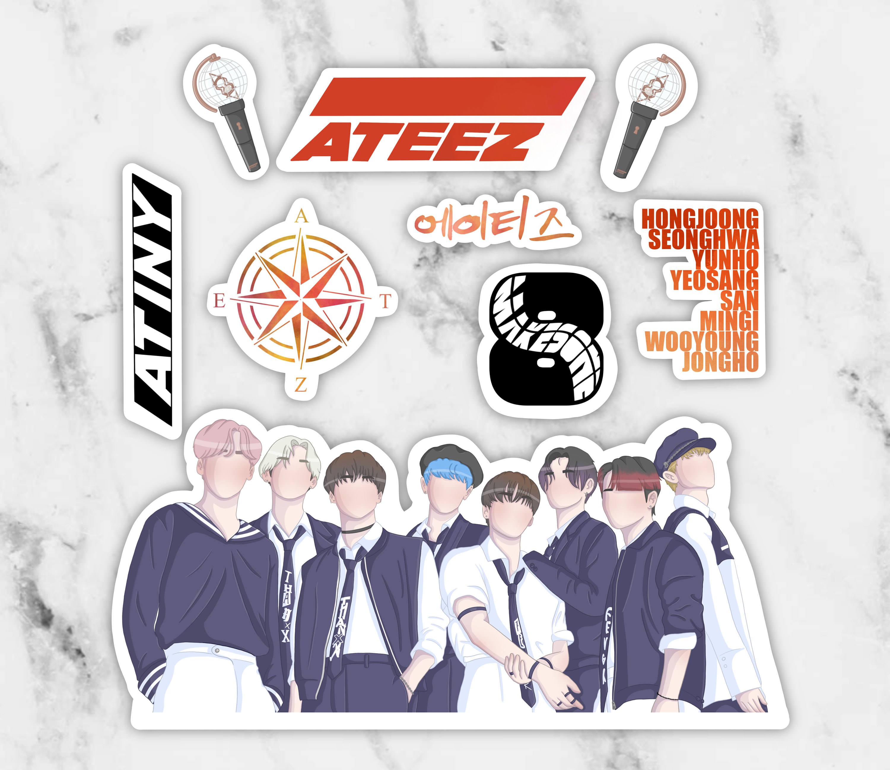 9pcs Ateez Kpop Sticker Pack - Etsy Sweden