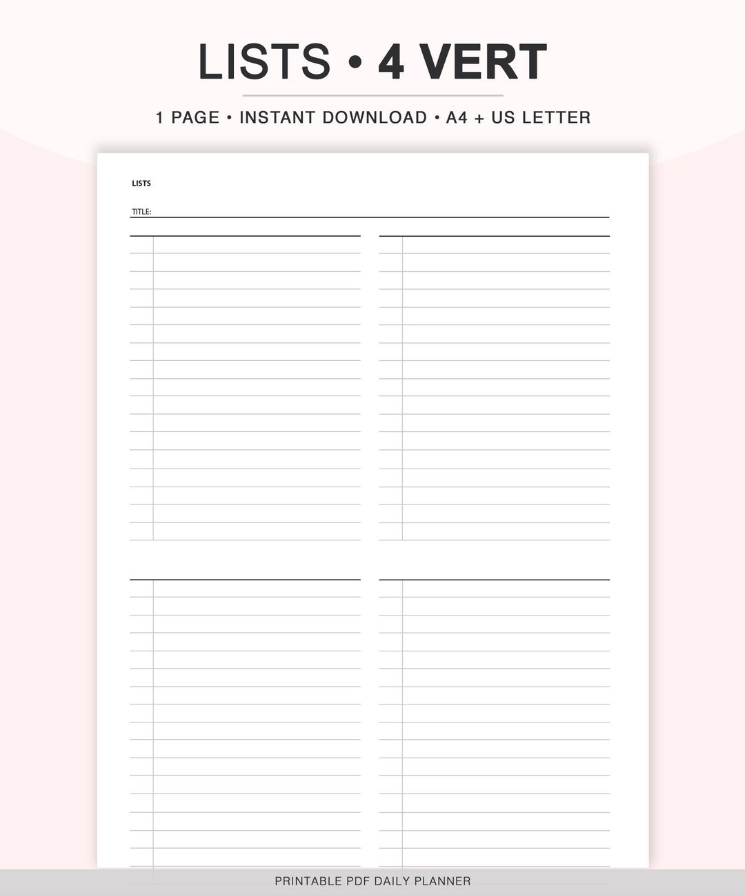 LT107 List Tracker Printable, Grocery List Shopping List, Wish List ...