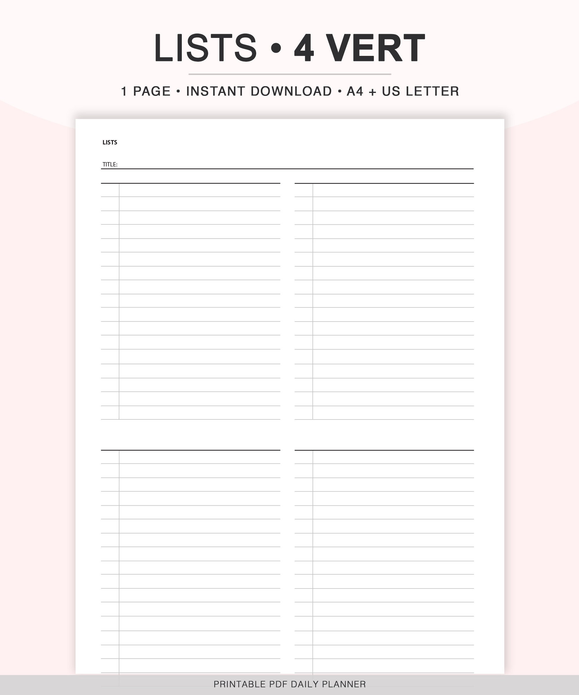 LT107 List Tracker Printable, Grocery List Shopping List, Wish List ...