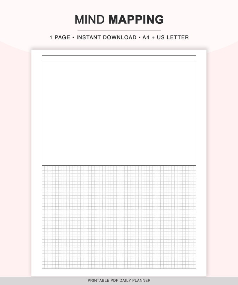 MM103 Mind Map Printable Grid Mind Mapping Planner Notes | Etsy