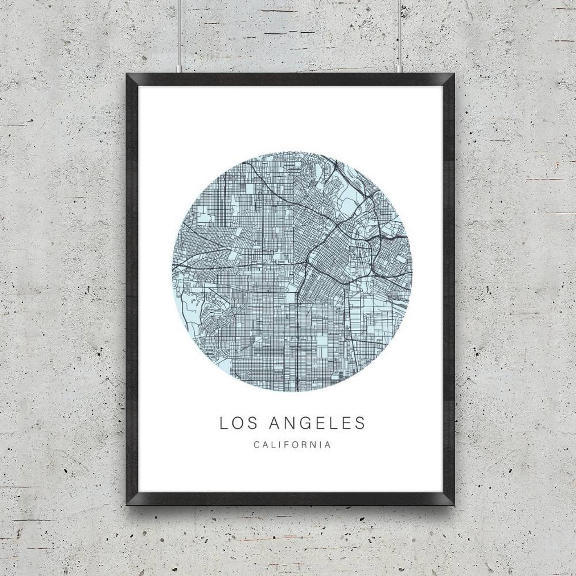 Map of Los Angeles, Map of LA, California Map Print, Los Angeles Print ...