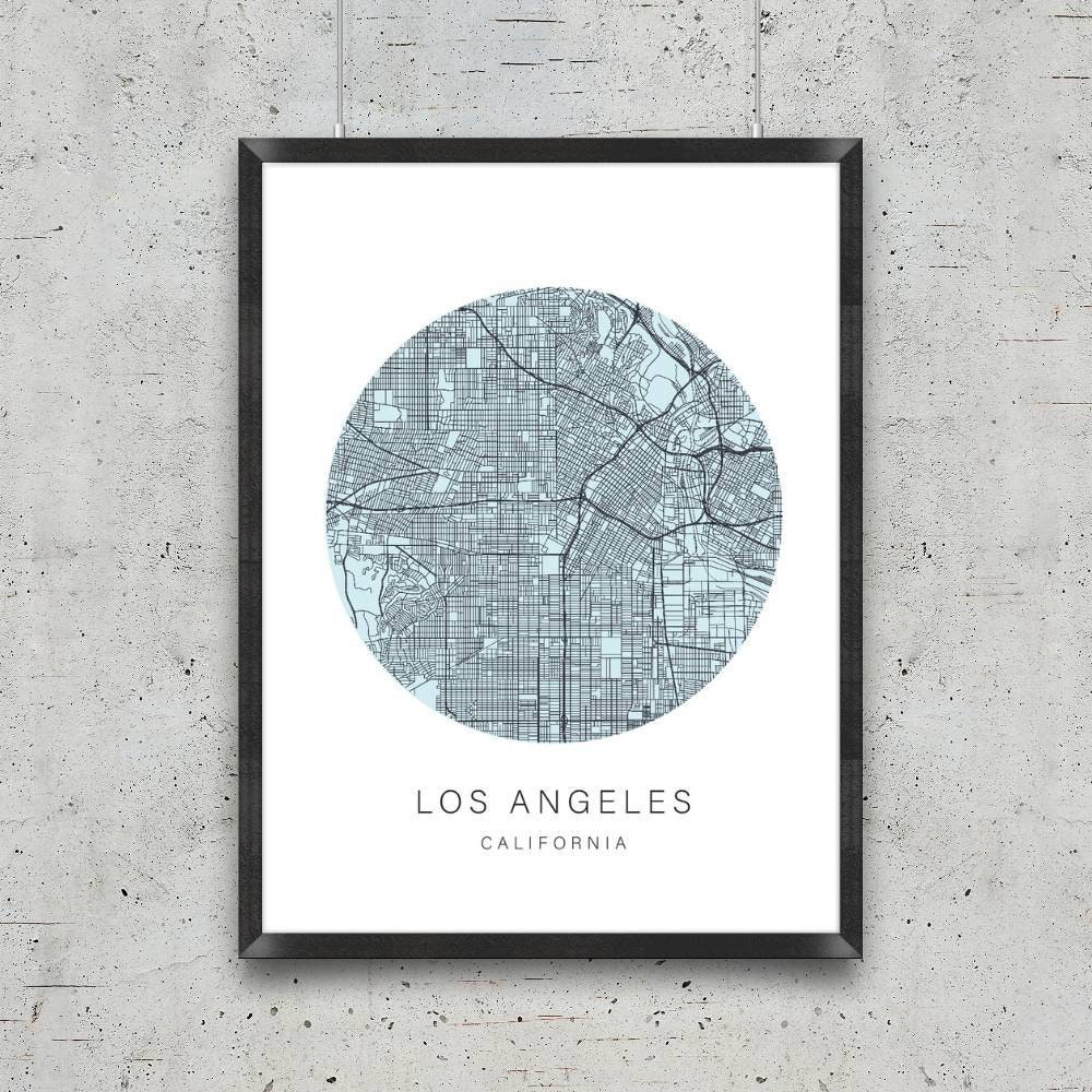 Map of Los Angeles, Map of LA, California Map Print, Los Angeles Print ...