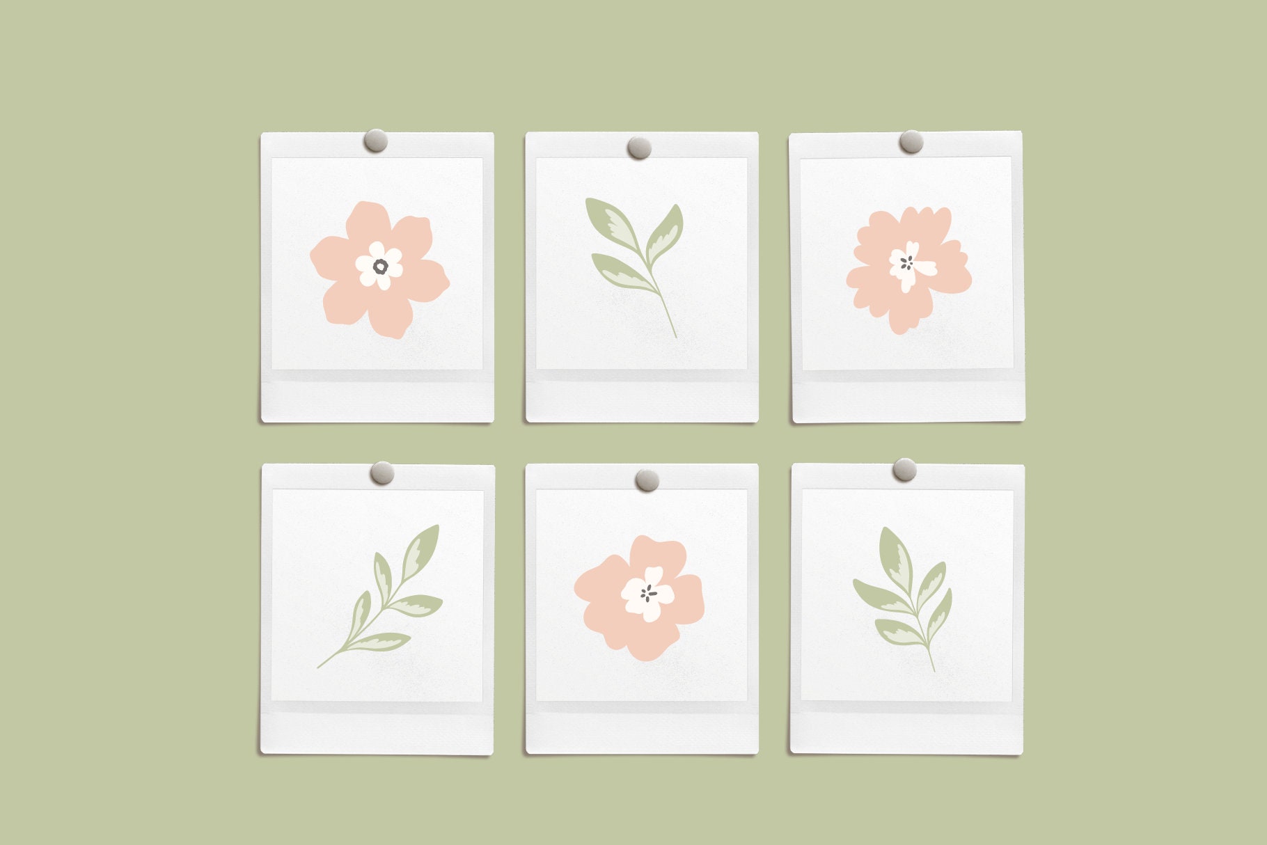 Spring Flower Clipart Pastel Floral Clipart Flower Illustrations Floral ...