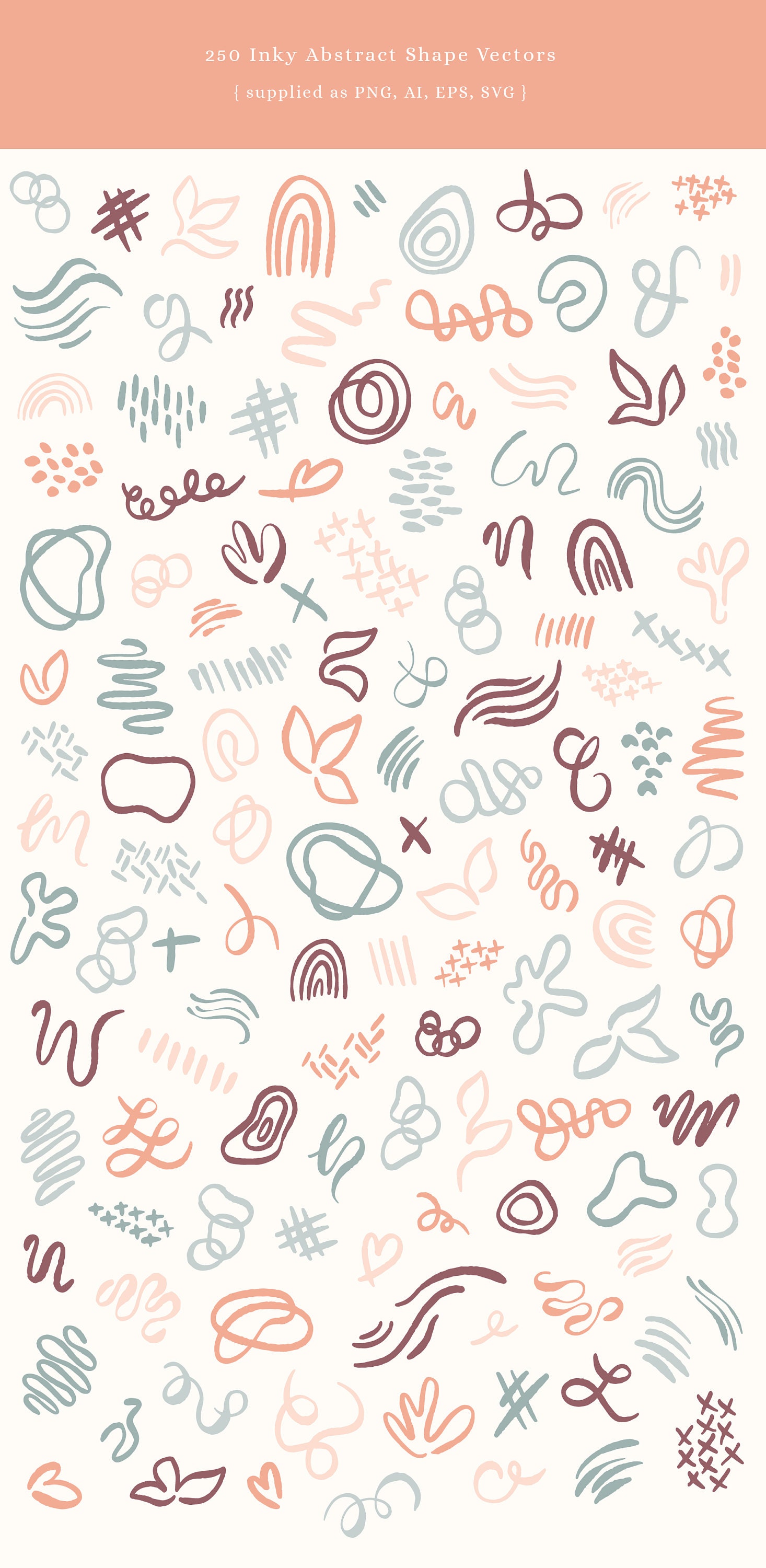 Inky Abstract Shapes Vector Illustrations Clipart SVG PNG - Etsy