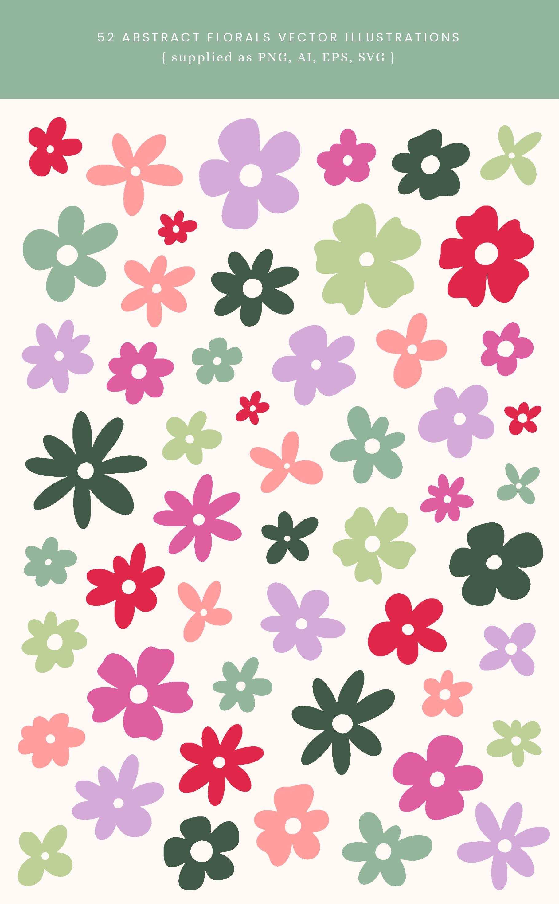 Abstract Flower Vector Graphics | Abstract Floral Clipart | Flowers SVG ...