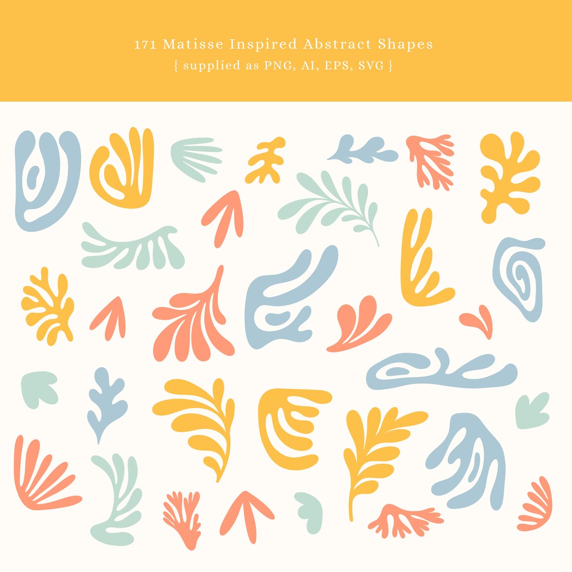 Matisse Inspired Abstract Shape Vector Illustrations | Etsy