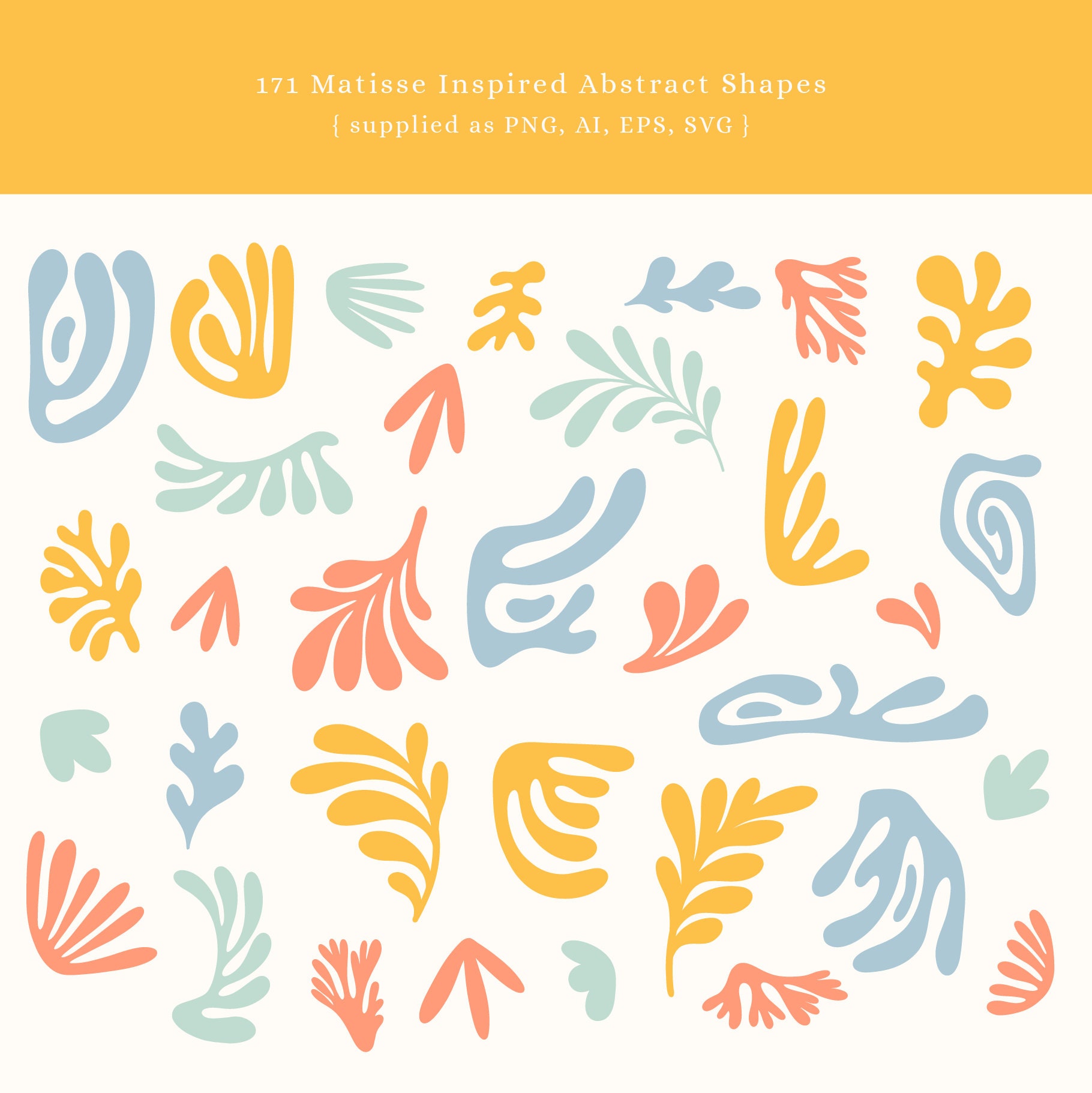 Matisse Inspired Abstract Shape Vector Illustrations | Clipart | SVG ...