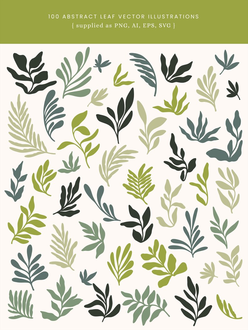 Abstract Leaf Shape Vector Graphics | Leaves Shape Clipart | Foliage ...