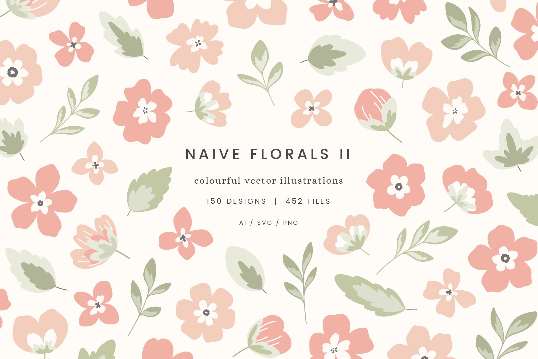Spring Flower Clipart | Pastel Floral Clipart | Flower Illustrations ...