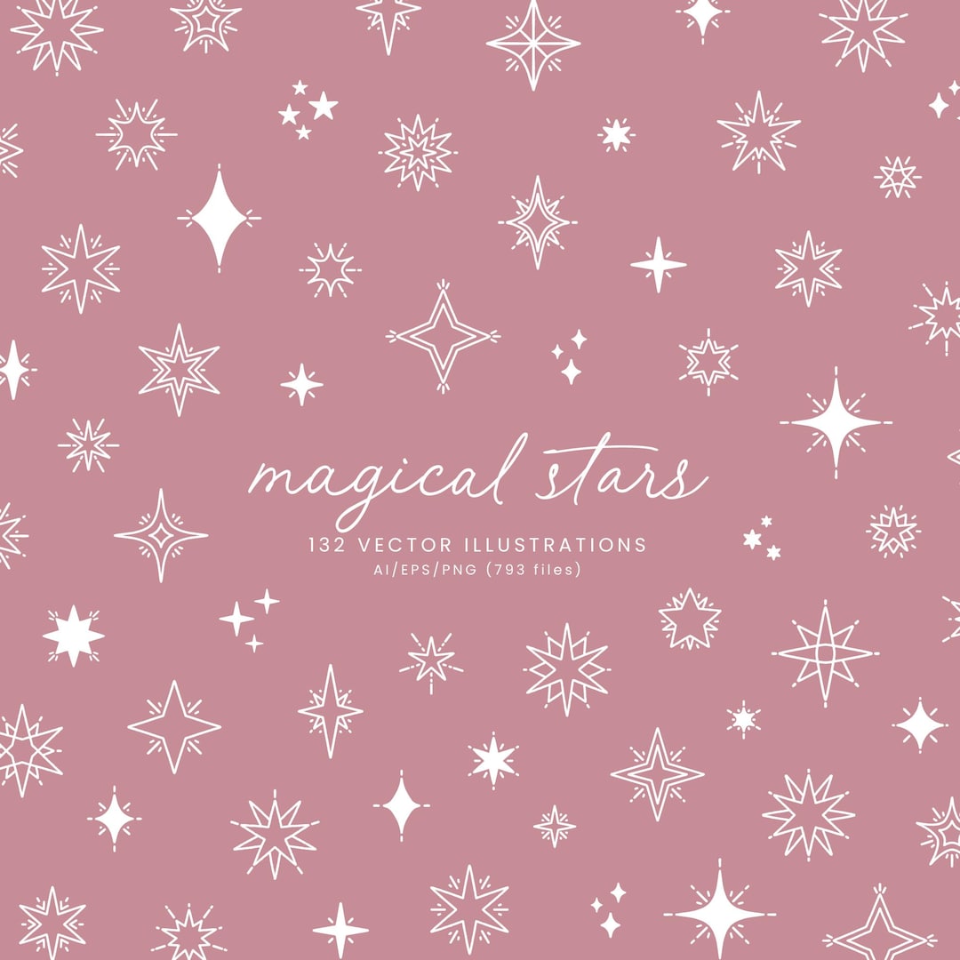 Magic Stars Clipart | Magical SVG | Star Clipart Bundle | Sparkle PNG ...