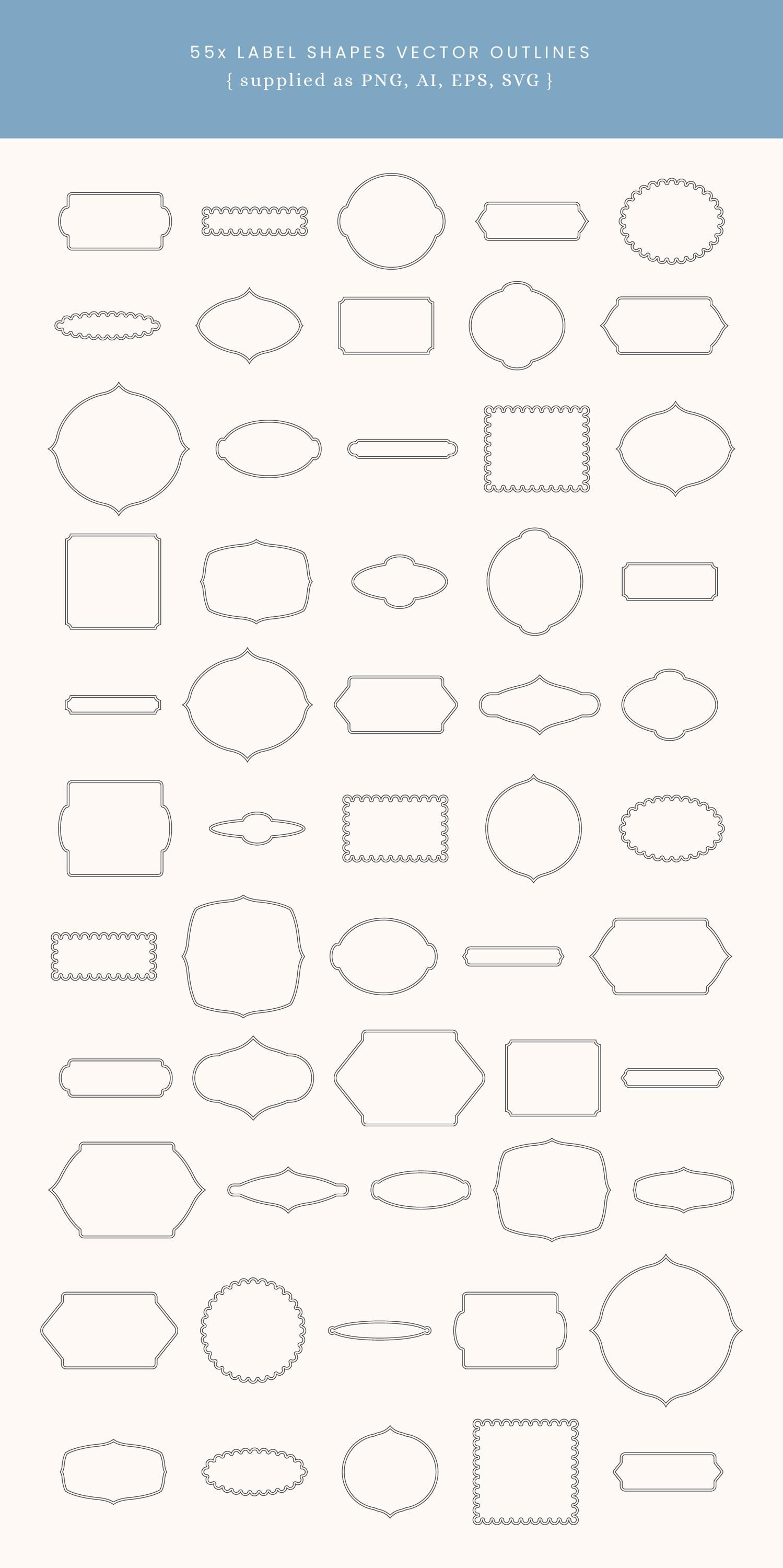 Label Shapes Clipart | Labels Illustrations | Borders SVG | Frames PNG ...
