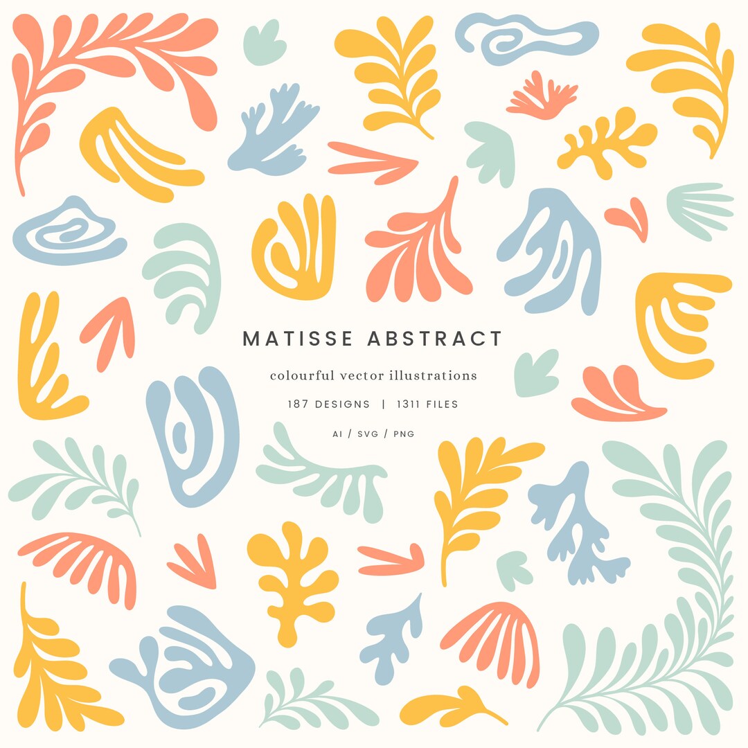 Matisse Inspired Abstract Shape Vector Illustrations | Clipart | SVG ...