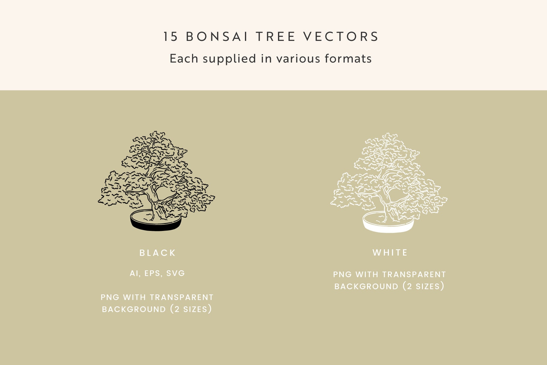 Bonsai Tree Clipart | Bonsai Vector Illustrations | SVG | PNG - Etsy