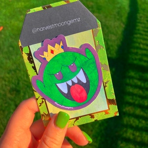 King Boo Super Mario, Trippy Version, Spooky Matte Vinyl Sticker - Etsy