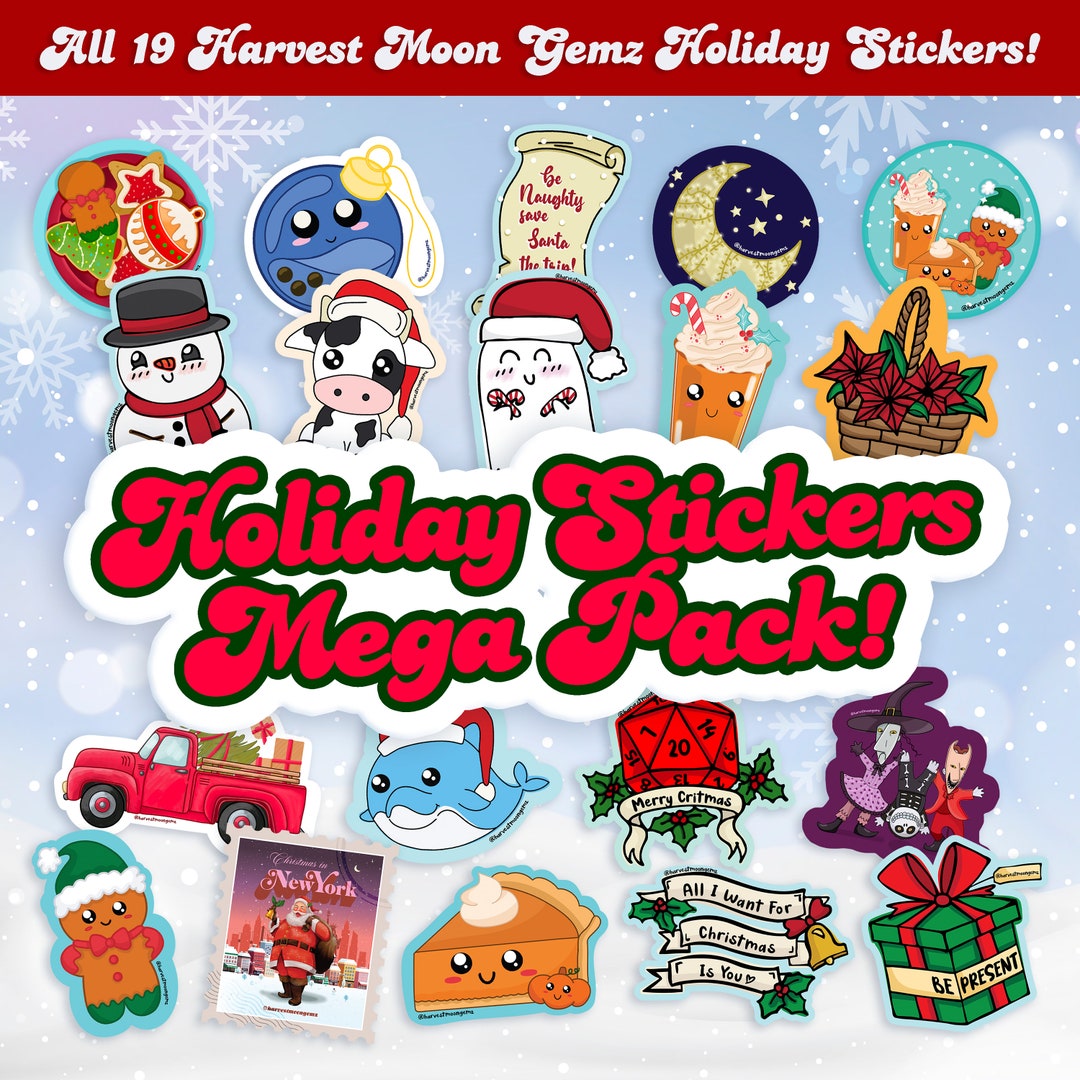 Holiday Stickers Mega Pack, Stocking Stuffer, Christmas Party Gift - Etsy
