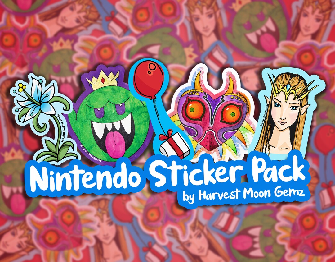 Nintendo Themed Sticker Pack, Vinyl Stickers - Etsy