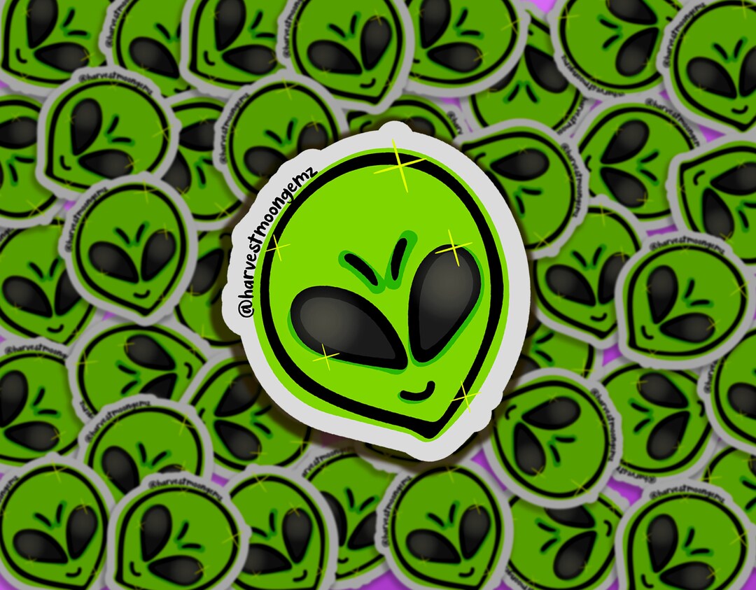 Alien Head, Trippy, Matte Vinyl Sticker - Etsy