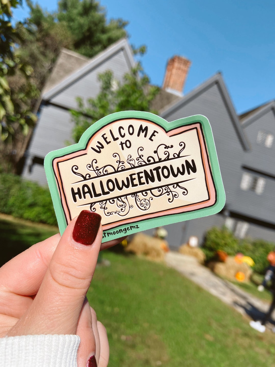 Welcome to Halloweentown Sign, Spooky Matte Vinyl Sticker - Etsy