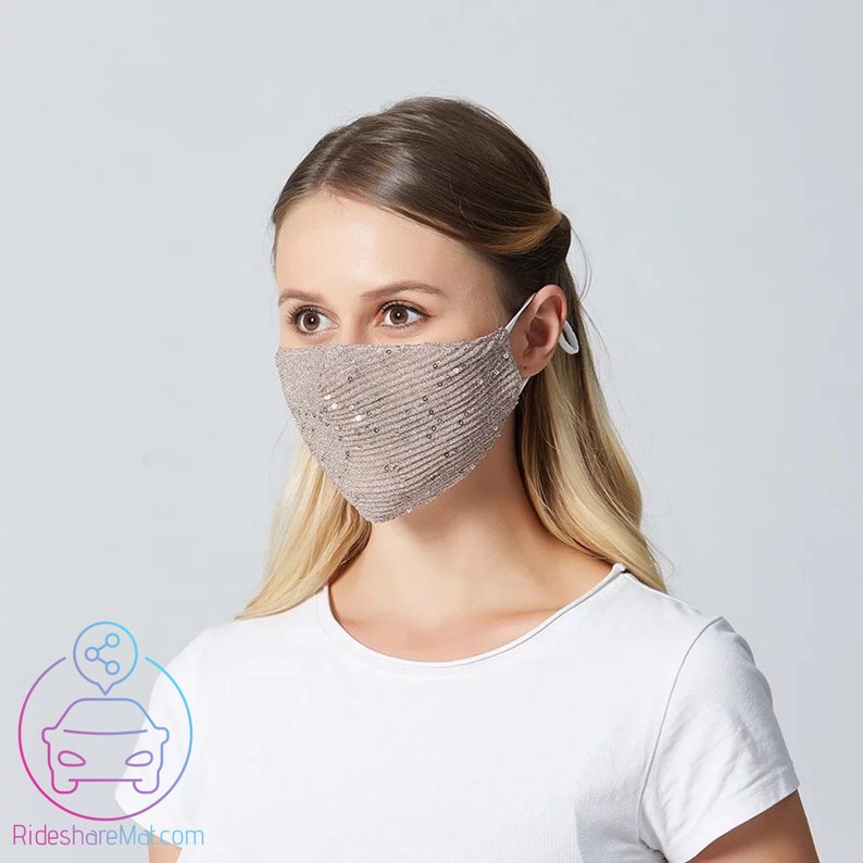 Sequin Face Mask Cotton Face Mask Glam Face Mask Bling Face Etsy Uk