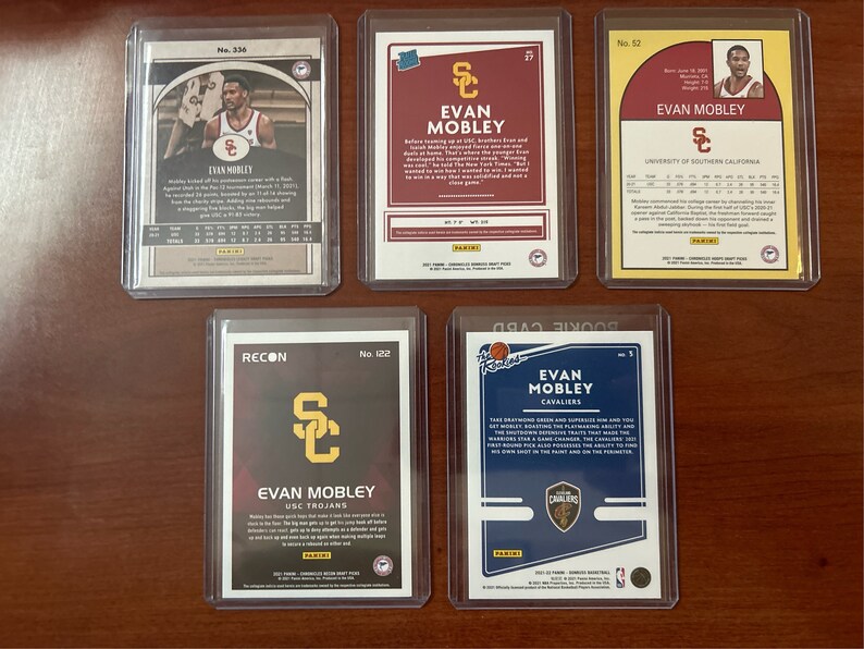 Five Evan Mobley Trading Cards! - Etsy