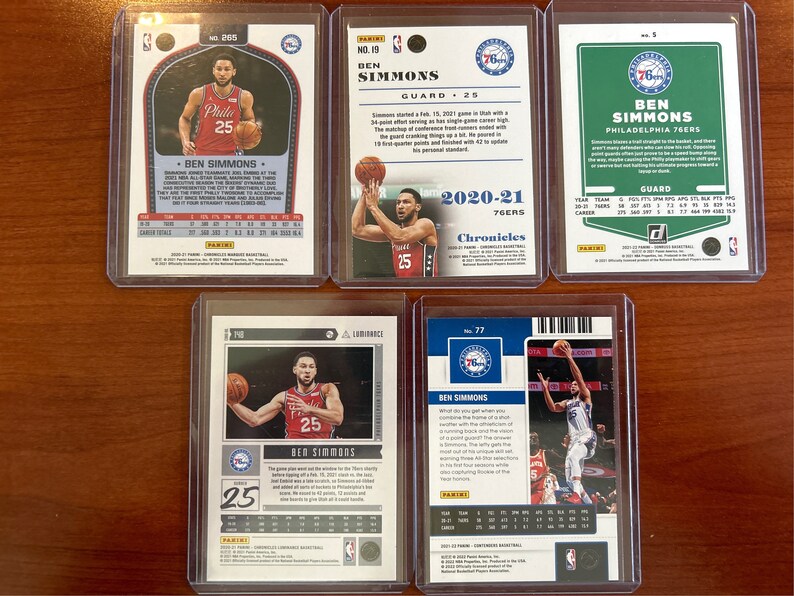 Five Ben Simmons Trading Cards - Etsy