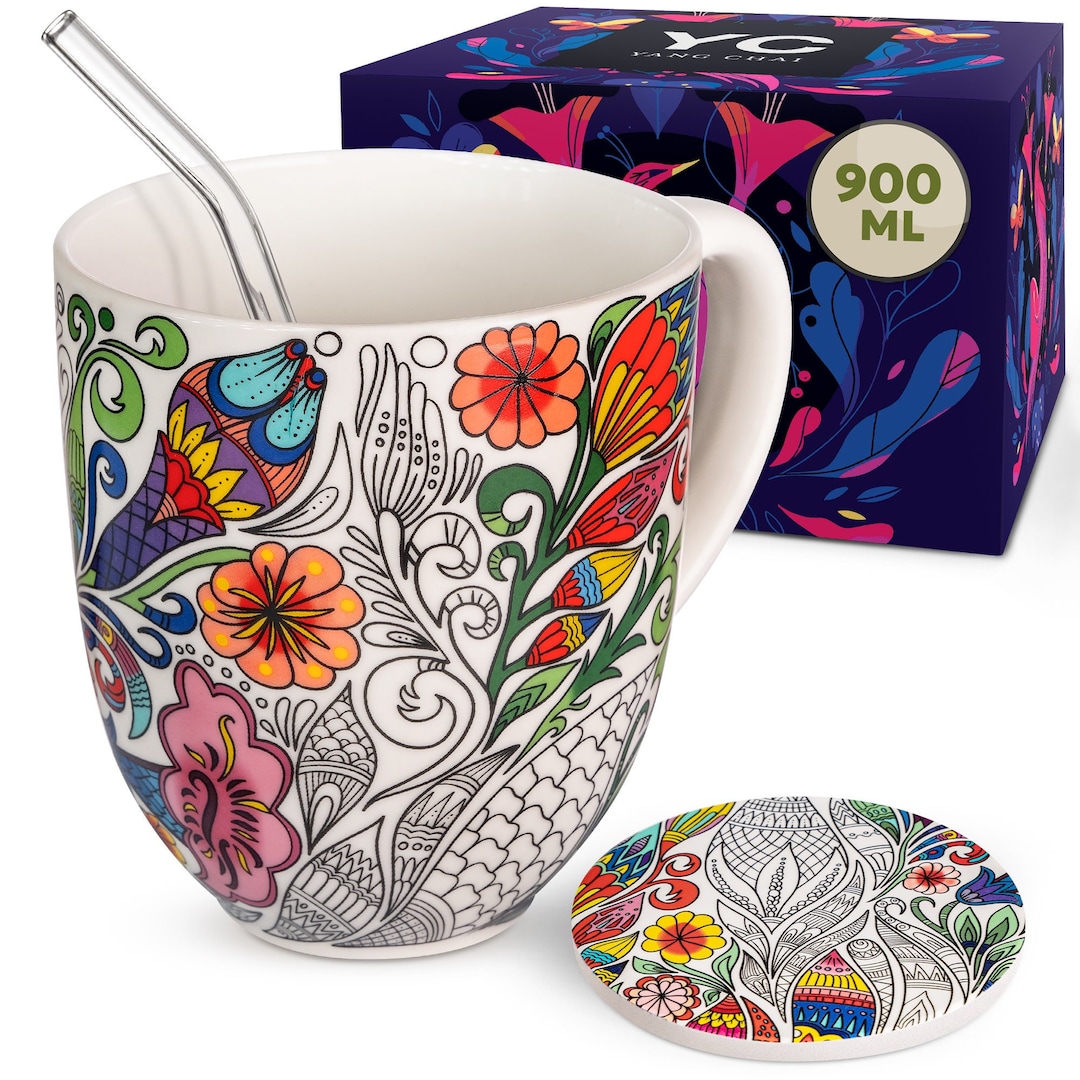 YC Yang Chai Jumbo Cup 900ml Large Tea Cup Made of Bone Porcelain XXL ...