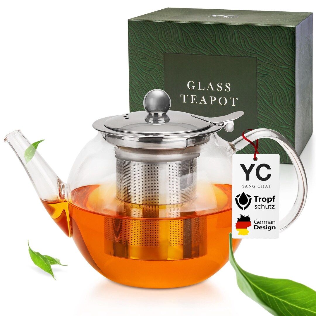 YC Yang Chai Teapot With Strainer Insert 800ml Glass Teapot Teapot With ...