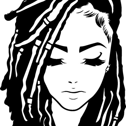Black Woman in Glasses Svg Locs Svg Dreadlocks Svg Afro - Etsy Israel