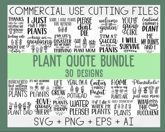 Plant Lover SVG Bundle Plant Svg Plant Quotes Svg - Etsy