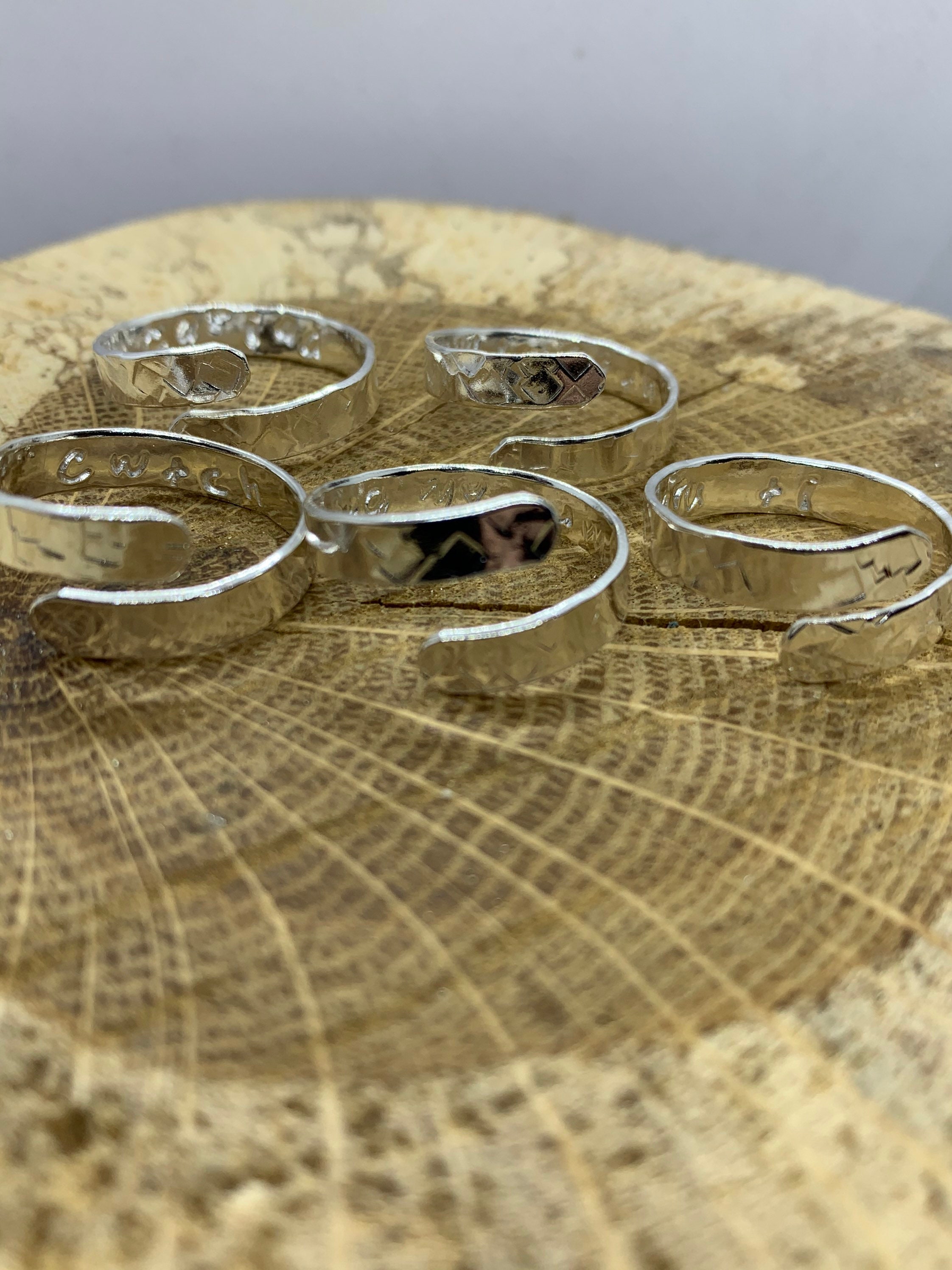 Ladies Welsh message Sterling Silver Adjustable Wrap Ring | Etsy