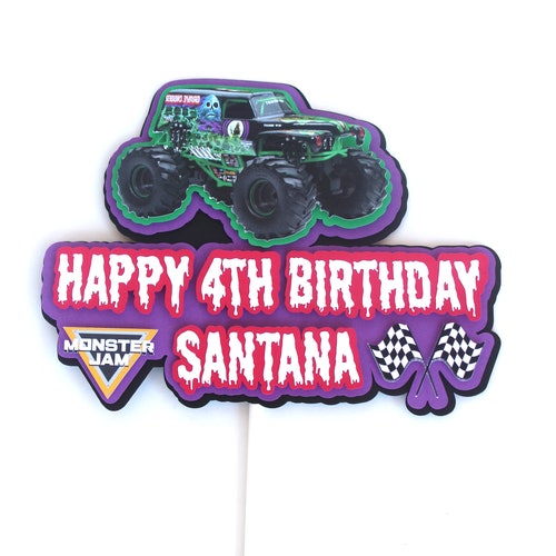 Monster Truck Inspired Cake Topper/digger/grave/monster Jam - Etsy