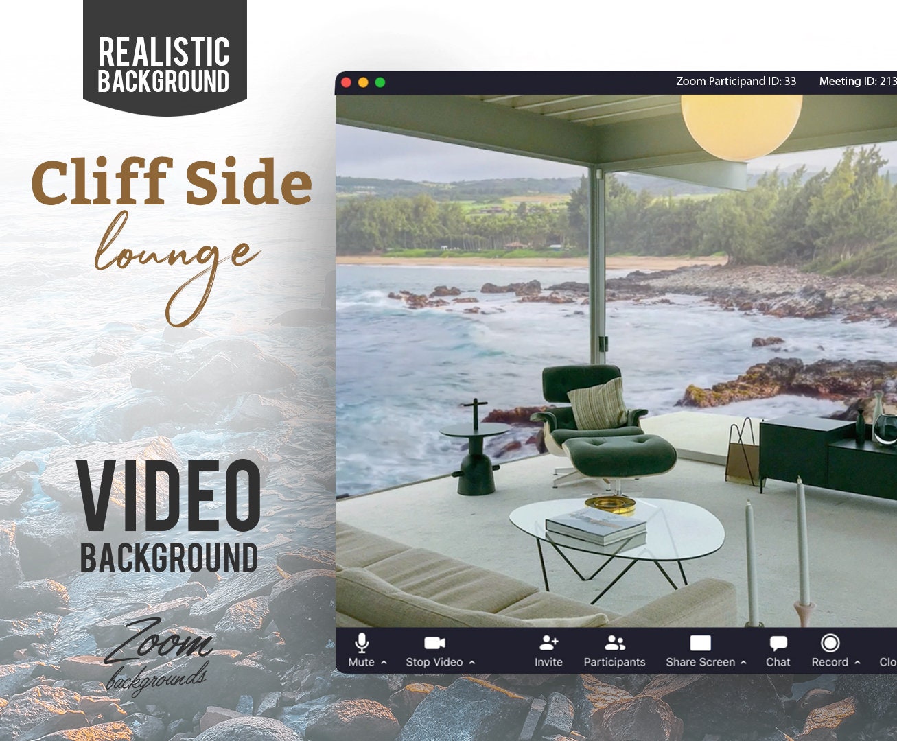 Art & Collectibles Cliff Side Lounge Animated Zoom looping VIDEO ...