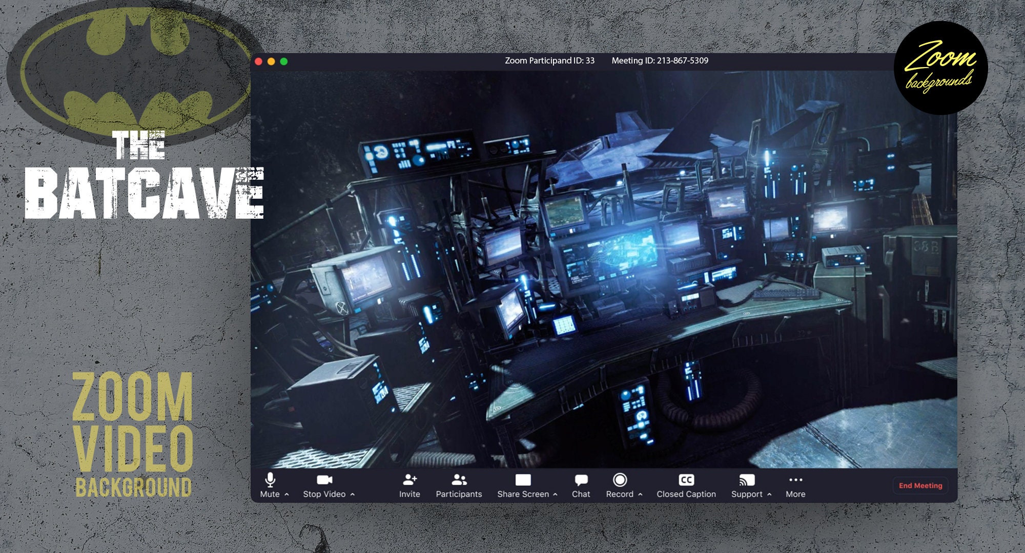 The Batcave ANIMATED VIRTUAL BACKGROUND Instant Digital - Etsy