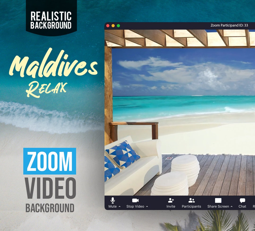 Maldives ANIMATED VIRTUAL BACKGROUND | Instant Digital Download | Video ...