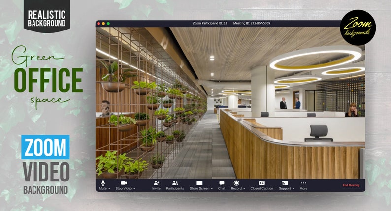 Green Office ANIMATED VIRTUAL BACKGROUND Instant Digital - Etsy