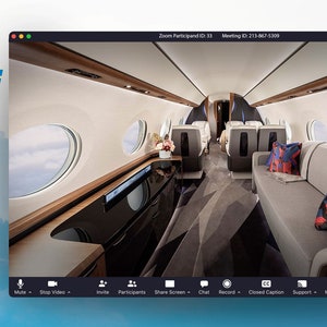 Private Jet ANIMATED VIRTUAL BACKGROUND | Instant Digital Download ...