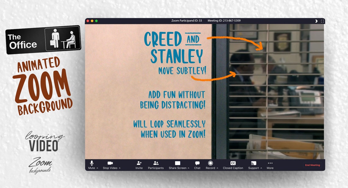 The Office ANIMATED VIRTUAL BACKGROUND | Instant Digital Download ...