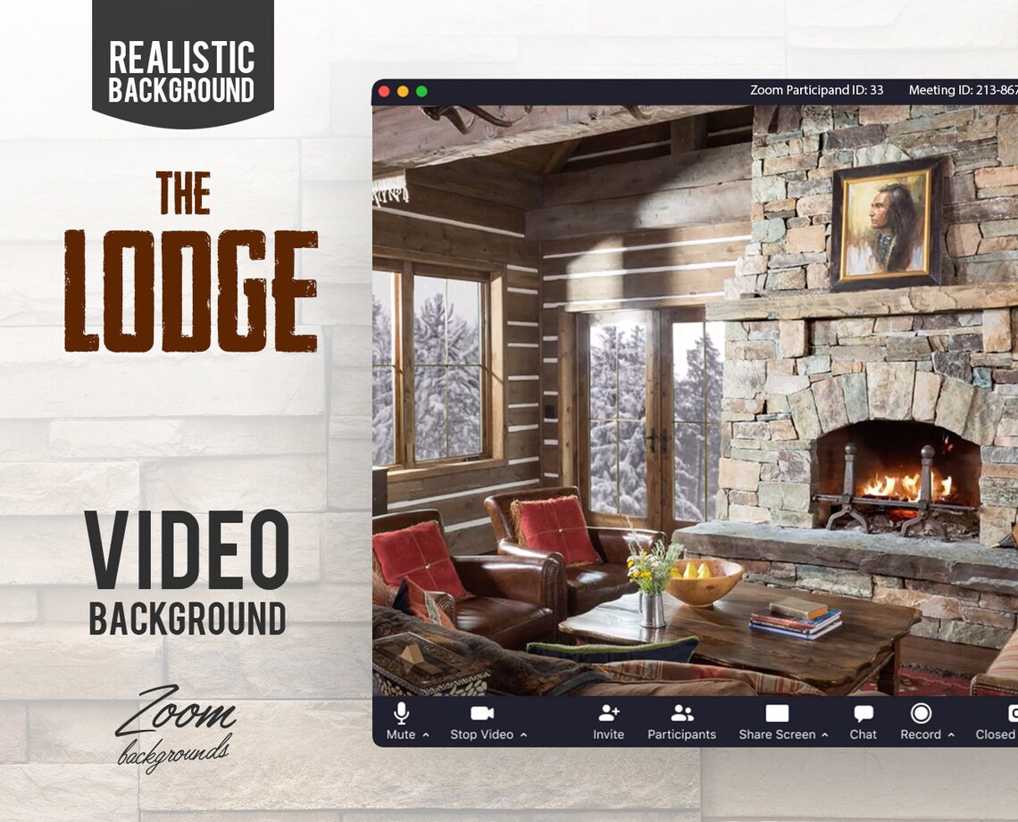 The Lodge ANIMATED VIRTUAL BACKGROUND | Instant Digital Download ...