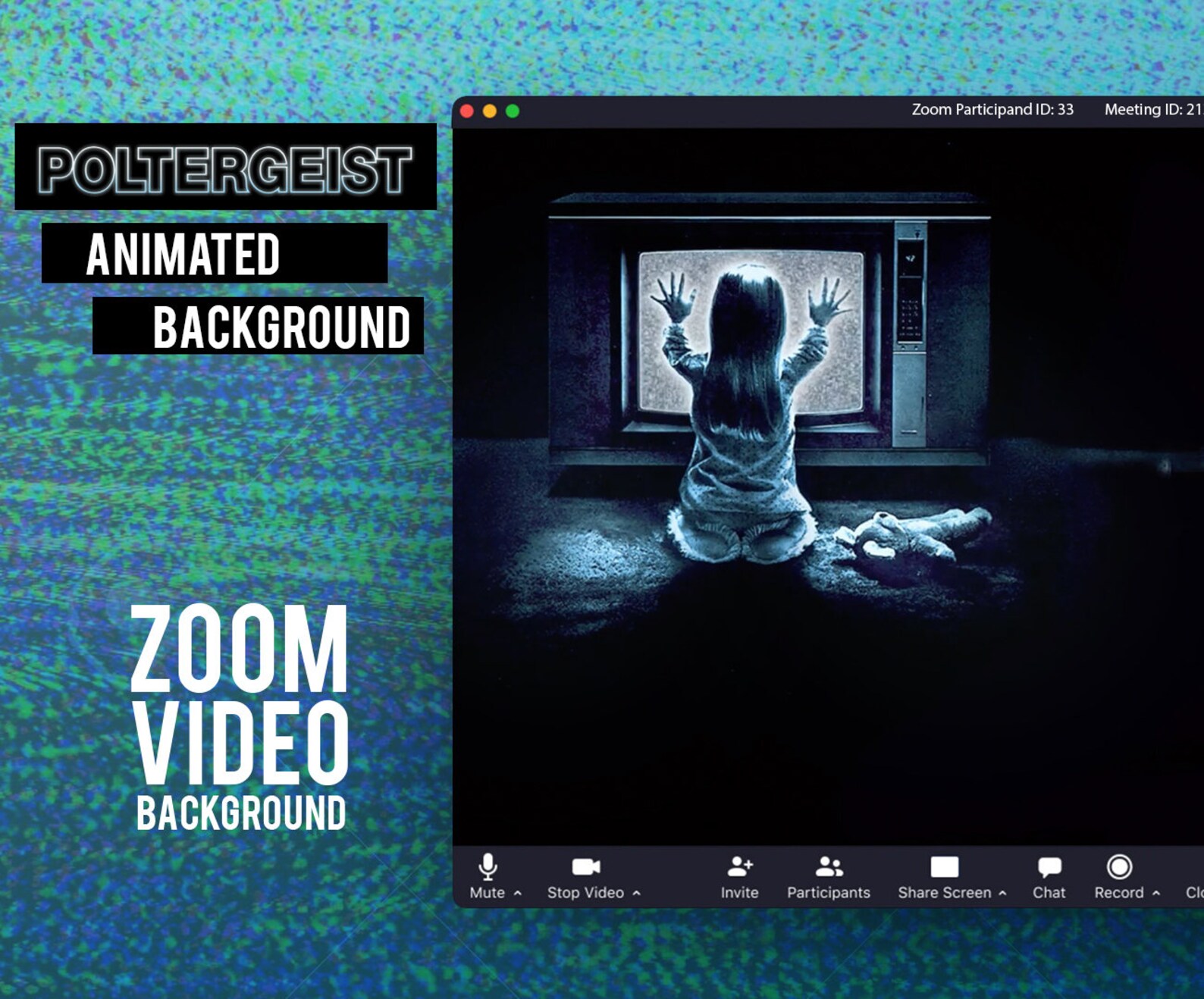 Poltergeist ANIMATED VIRTUAL BACKGROUND Instant Digital Download Video ...