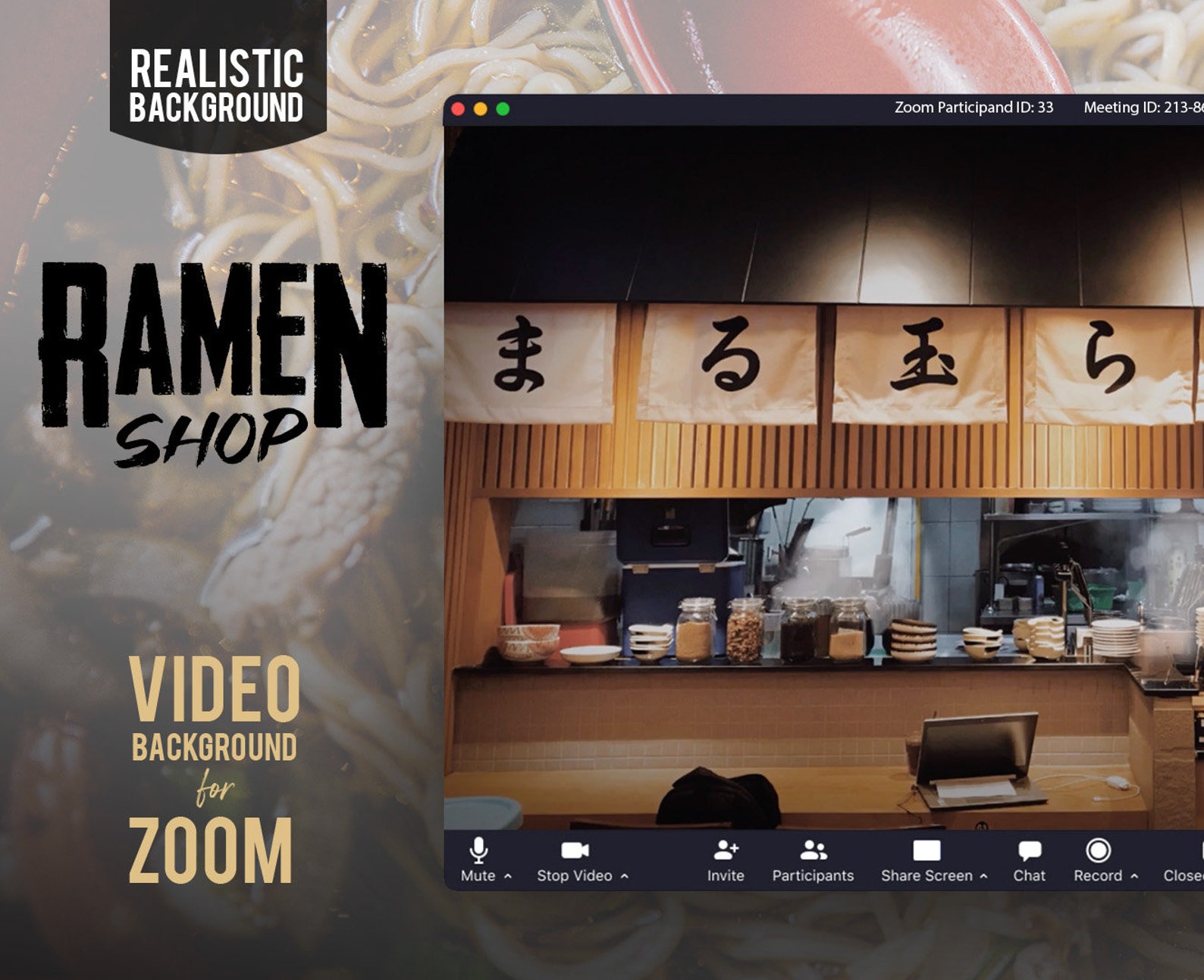 Ramen Shop ANIMATED VIRTUAL BACKGROUND Instant Digital - Etsy